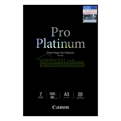 Canon PT-101-A3 Photo Paper Pro Platinum (A3,20sht,300gsm)_相紙_商業用紙_辦公用紙 ...
